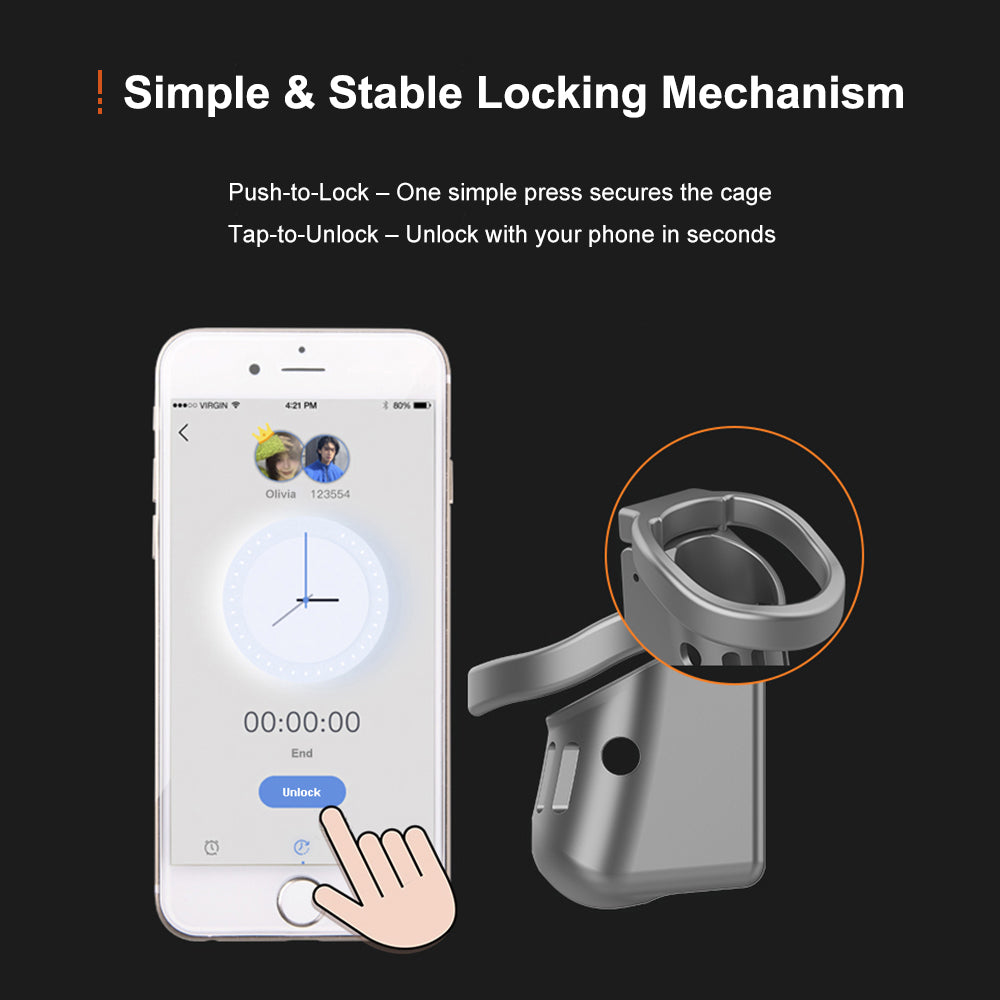 LOCKINK QIUI CAGINK Metal AI-Controlled Smart Chastity Cage Device for