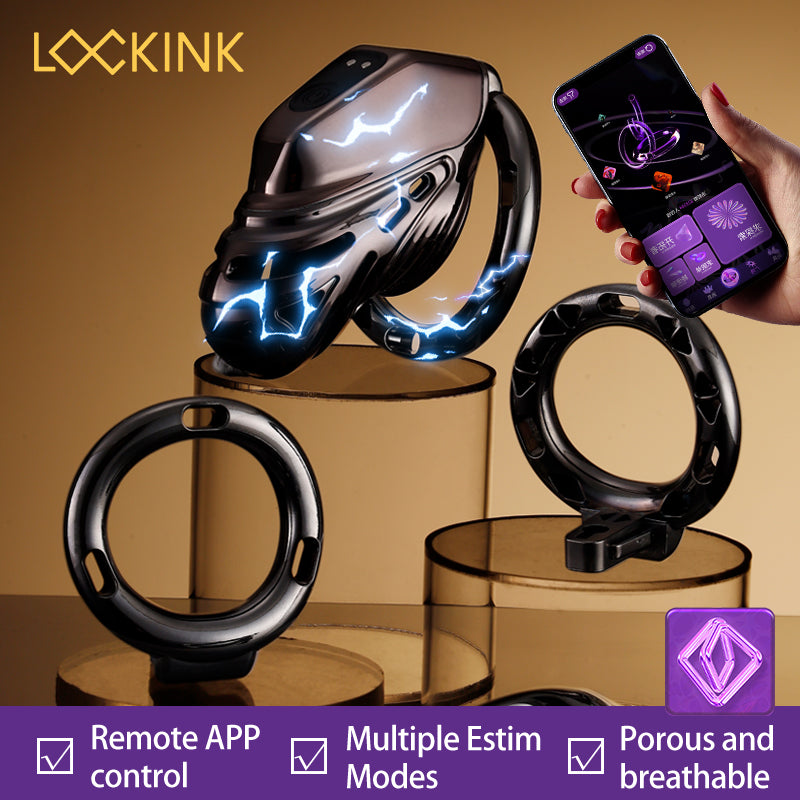 LOCKINK Electric Eel Cage de chasteté ESTIM contrôlé par application